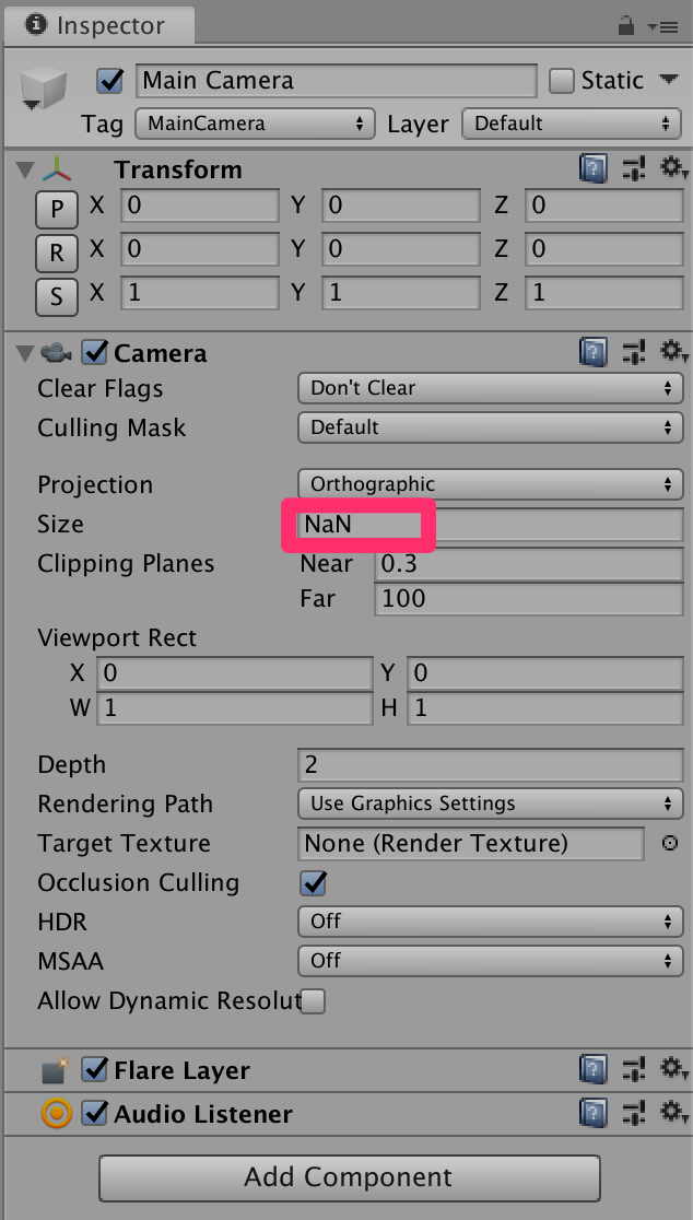 Unity 「Screen position out of view frustum (screen pos〜」でCameraがおかしくなる – 4starlink